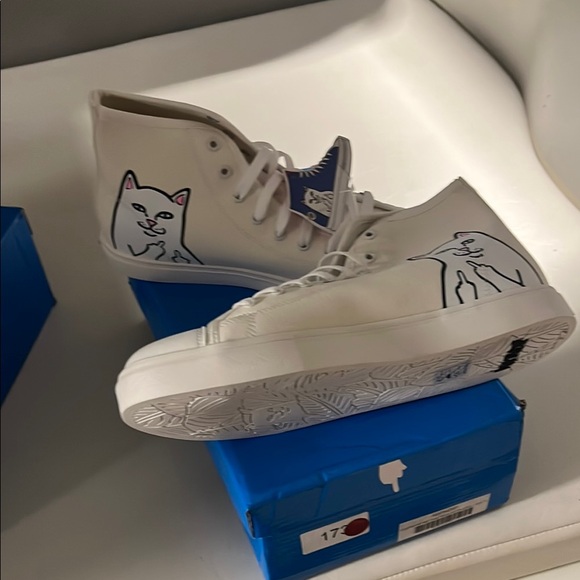 Ripndip | Shoes | Ripndip White Hightop Sneakers With Cat Design | Poshmark